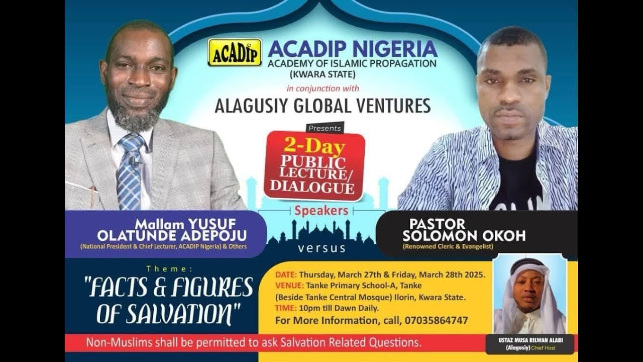 Great Debate: Mallam Yusuf Adepoju versus Pastor Solomon Okoh at Ilorin ...