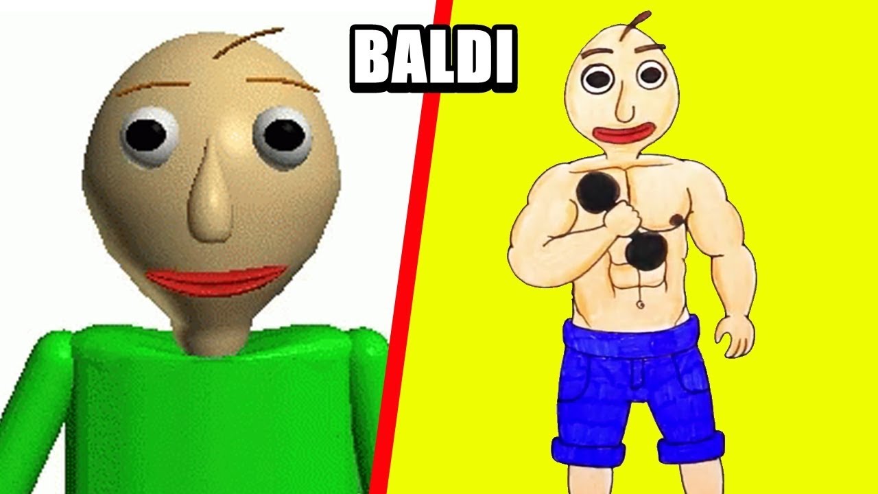 Baldi's Basics Characters ( Baldi ) As Bodybuilder Drawing and Coloring ...