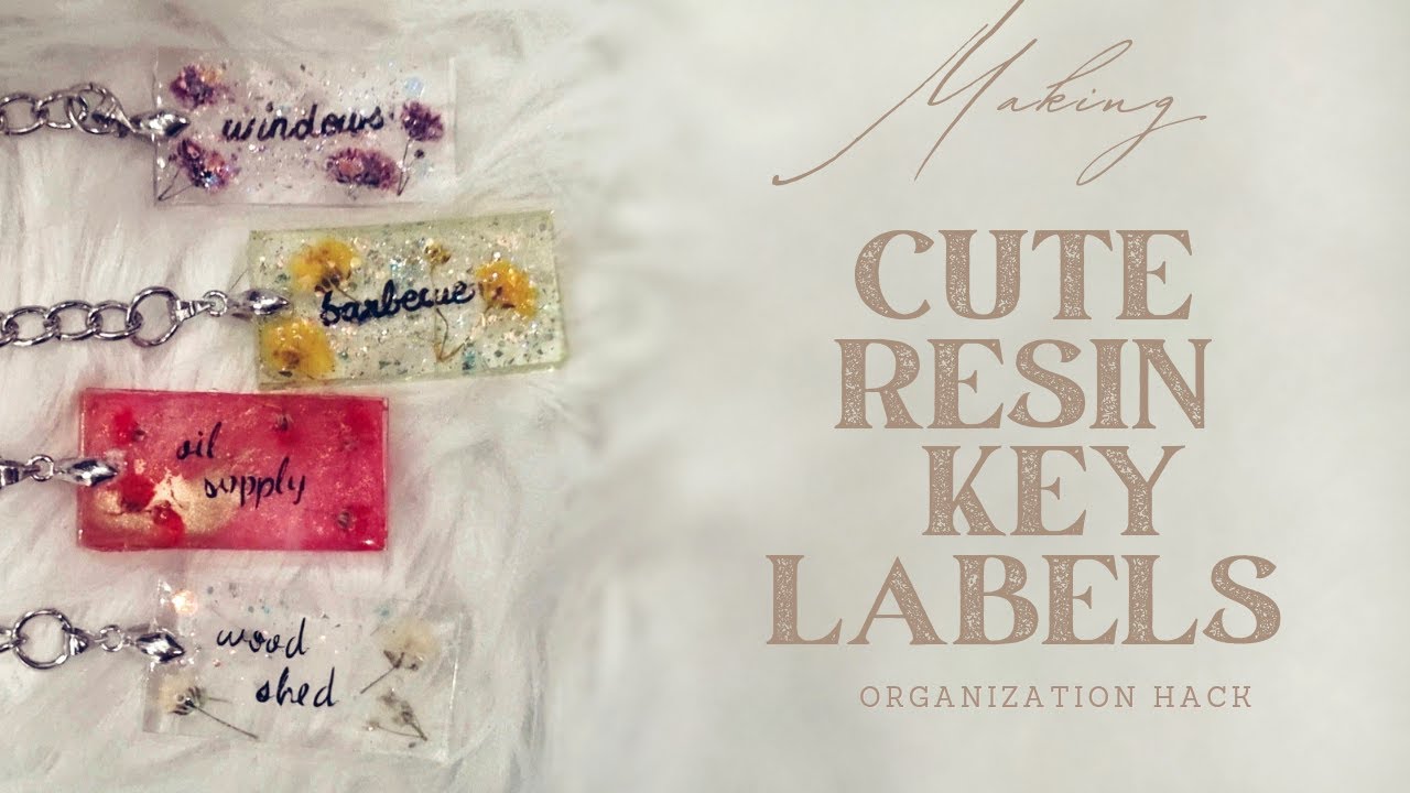 Making cute resin key labels *organization hack - YouTube