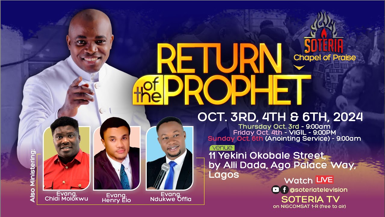 You are watching Live RETURN OF THE PROPHET PROGRAM. Ministering Rev ...