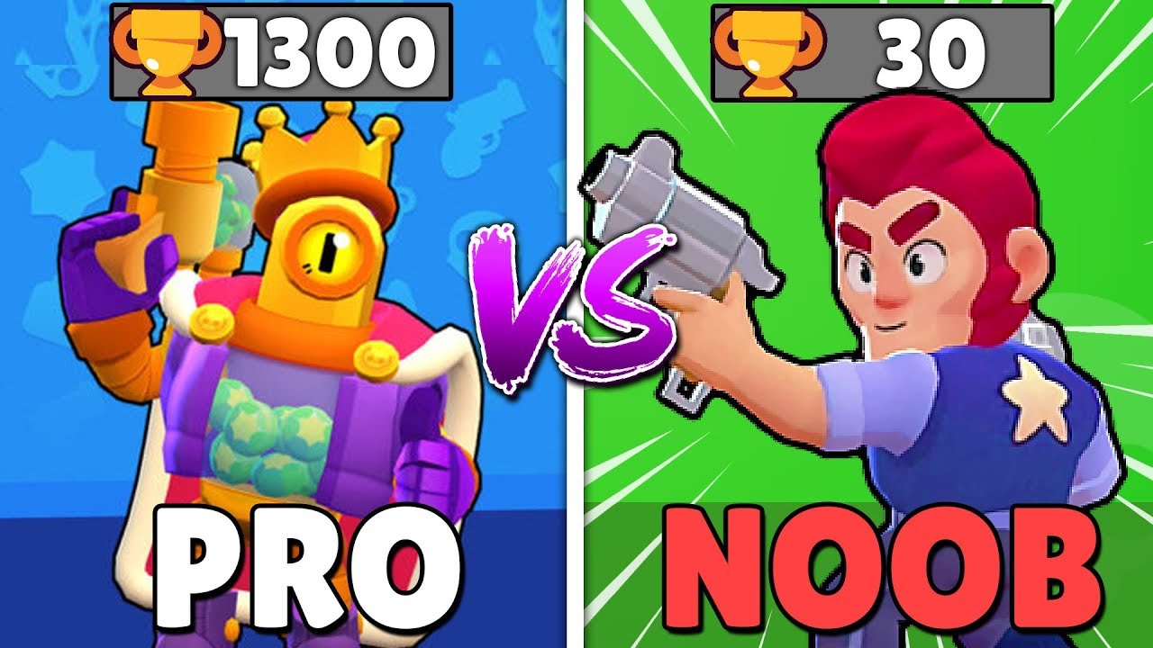 PRO vs NOOB w BRAWL STARS | 30 PUCHARKÓW vs 1300 - KTO WYGRA? - YouTube