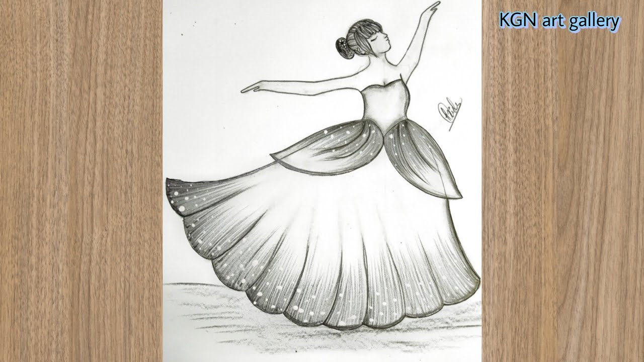 How to draw a beautifull dancing girl || pencil sketch for beginner ...