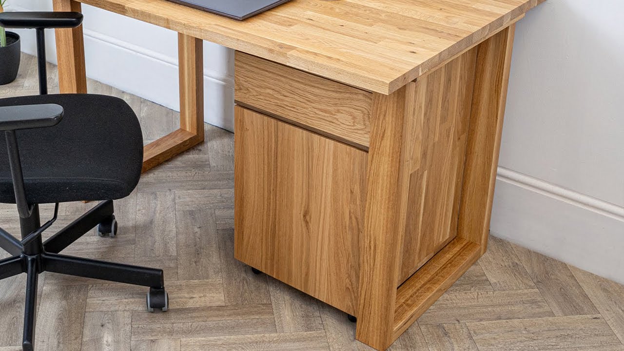 Solid Oak Under Desk Drawer Unit - YouTube