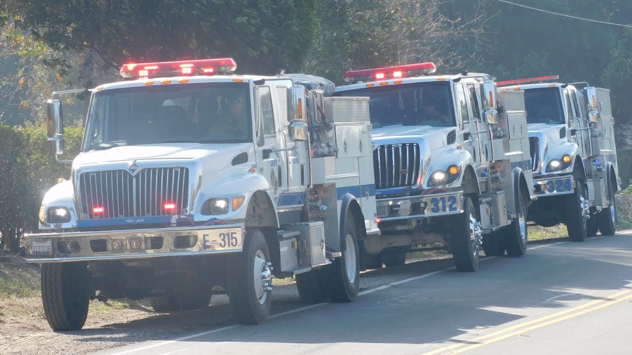 APPARATUS AT THE SOUTH FIRE (SBCFD, VCFD, FFD, CHP) - YouTube