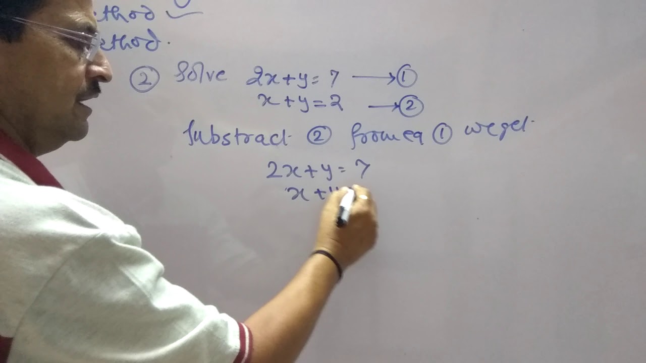 Algebric method for solving simultaneous equations.(3) - YouTube