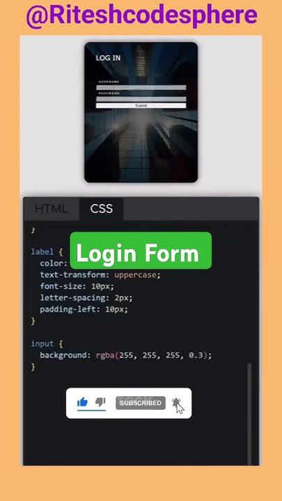 How to create Login form using HTML CSS #html #css #webdesign #coding #webdevelopment #js - YouTube