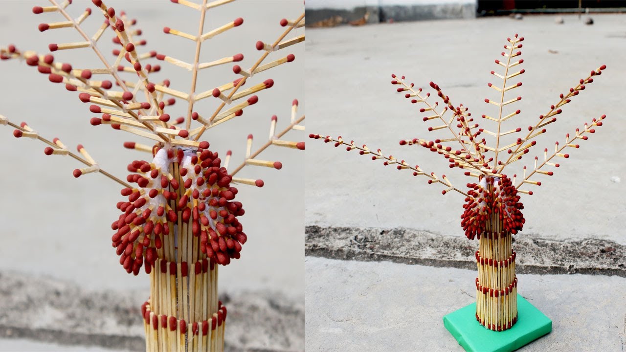 DIY-Matchstick Art_How to Make Tree From Matchstick. - YouTube