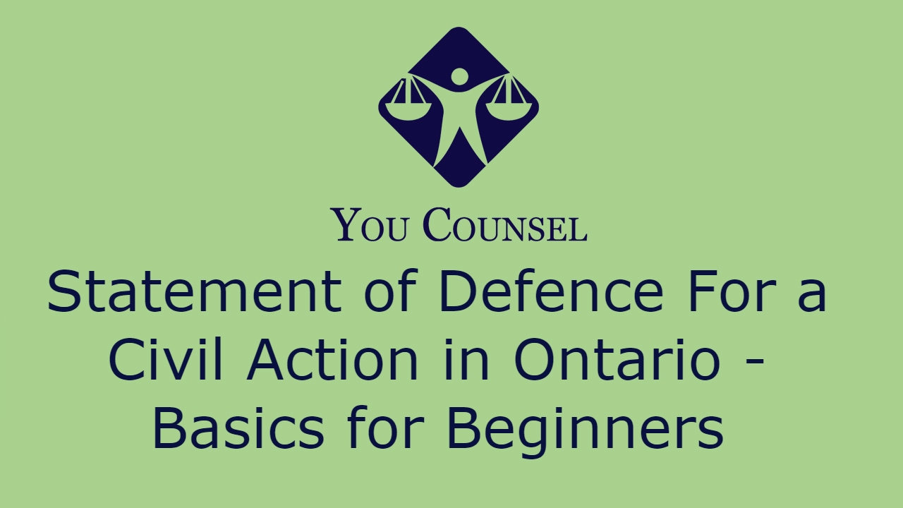 Statement of Defence in a Civil Action in Ontario: Basics for Beginners ...