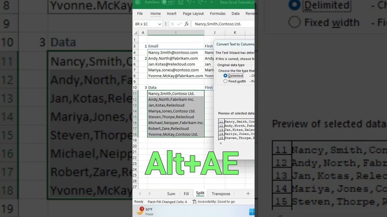 2 Ways To Split Data In Multiple Columns Text To Column Ctrl E 2 Ways To Split Data In Multiple Columns Text To Column Ctrl E