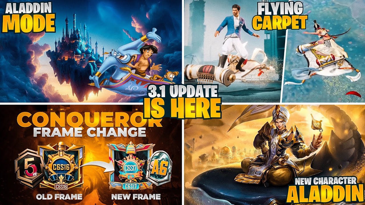 3.1 Update Is Here | Aladdin Mode & Flying Carpet In Erangle | New ...