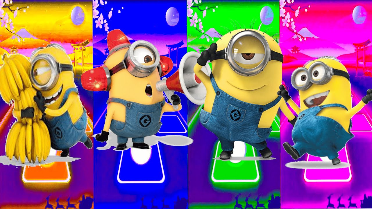 Minions - Stuart vs Kevin vs Bob vs Dave | Tiles Hop EDM Rush - YouTube