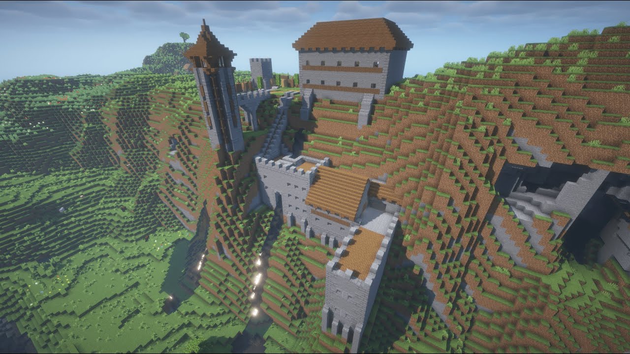 Indeed I have build medieval castle on the cliff in Minecraft - YouTube