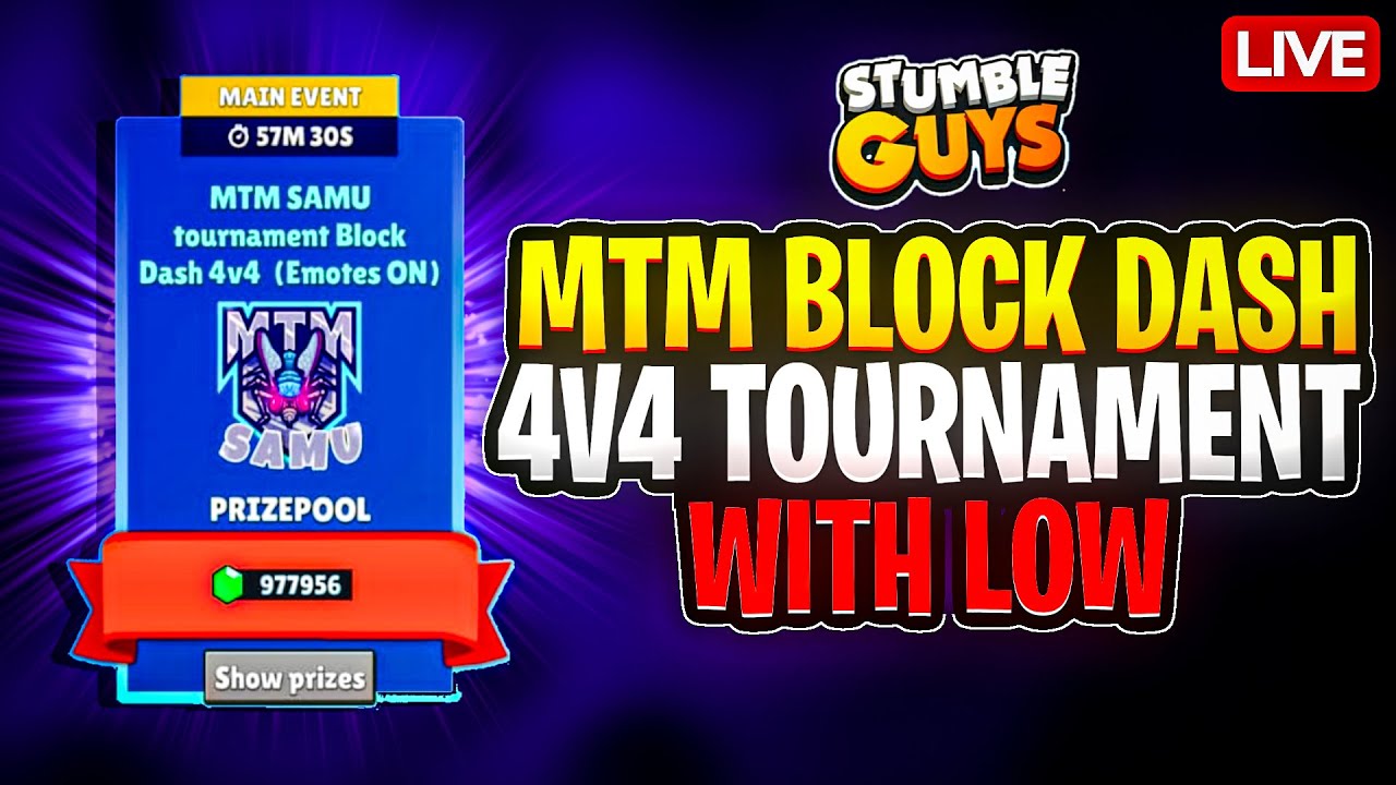 MTM Samu 4v4 Tournament Live | Stumble Guys Live - YouTube