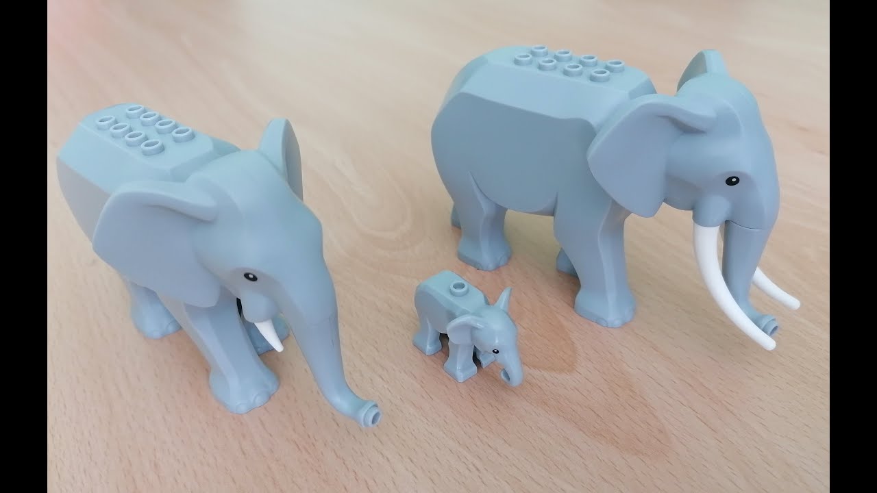 Build a Lego elephant family - YouTube