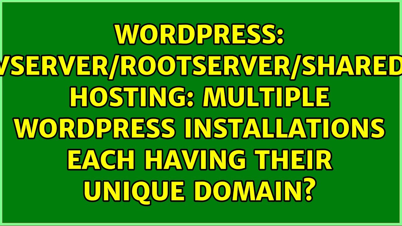 VServer Rootserver Shared Hosting Multiple WordPress Installations vserver-rootserver-shared-hosting-multiple-wordpress-installations