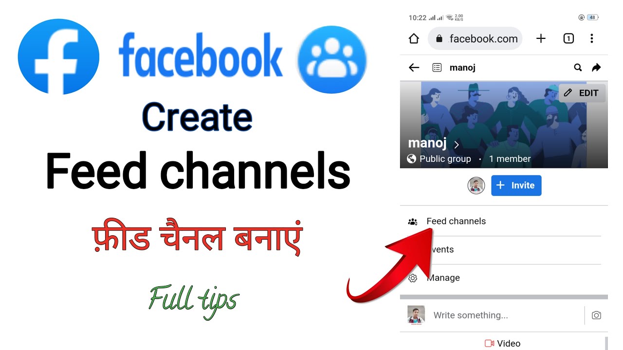 Facebook group create a feed channels - YouTube