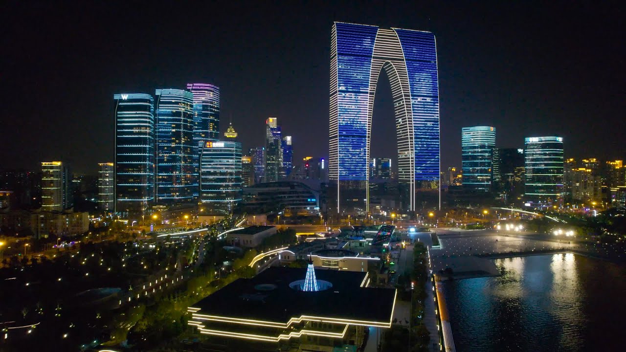 Spectacular cities of China at night recorded by aerial and static ...