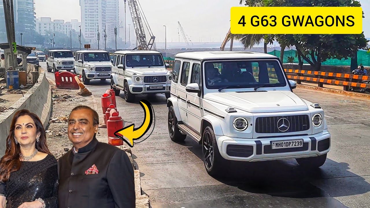 MUKESH AMBANI'S BRANDNEW 4 MERCEDES G63 AMG SECURITY CONVOY LINEUP ...