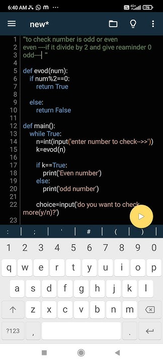 EVEN NUMBER || ODD NUMBER || PROGRAM || PYTHON || PYROID3 || USING ...