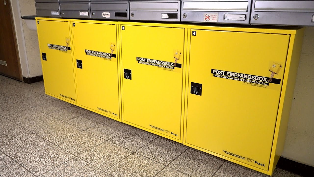 Neue Post Empfangsboxen für Schwechat - YouTube
