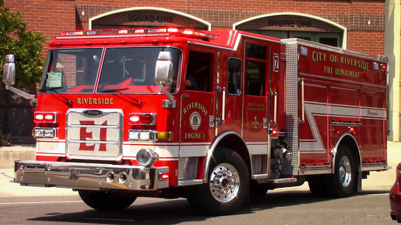 Riverside City Fire Dept. Engine & Squad 1 Responding *x2* - YouTube