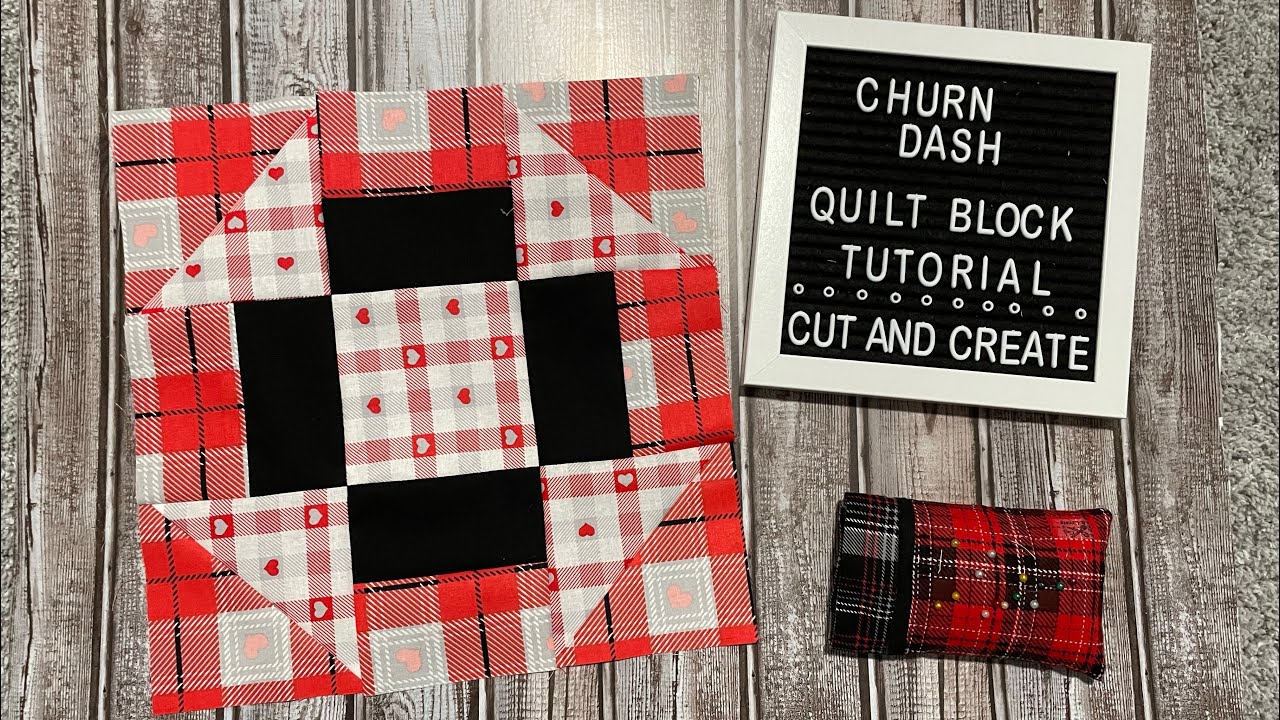 Churn dash quilt block tutorial easy beginner quilt pattern - YouTube