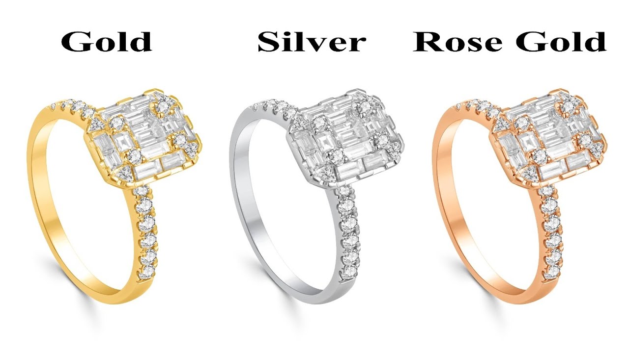 Jewelry retouch and change the color from silver to gold & rose gold ...
