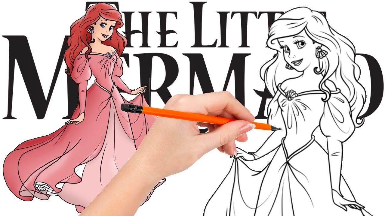 How to draw - Princess Ariel wants to dance - Little Mermaid - YouTube