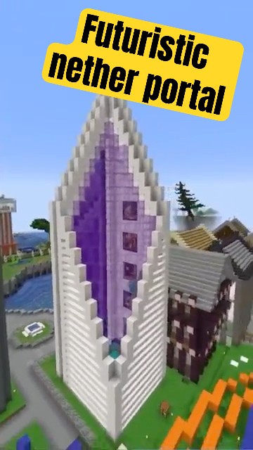 Futuristic Nether Portal in Survival Minecraft! - YouTube