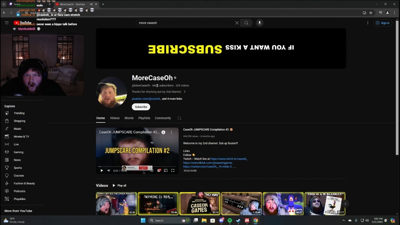 Caseoh went to see the comments on his video criticizing paranormal ...
