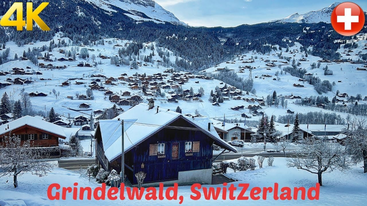 Grindelwald, Switzerland, Winter Snow Walk 4K 60fps - The Most ...