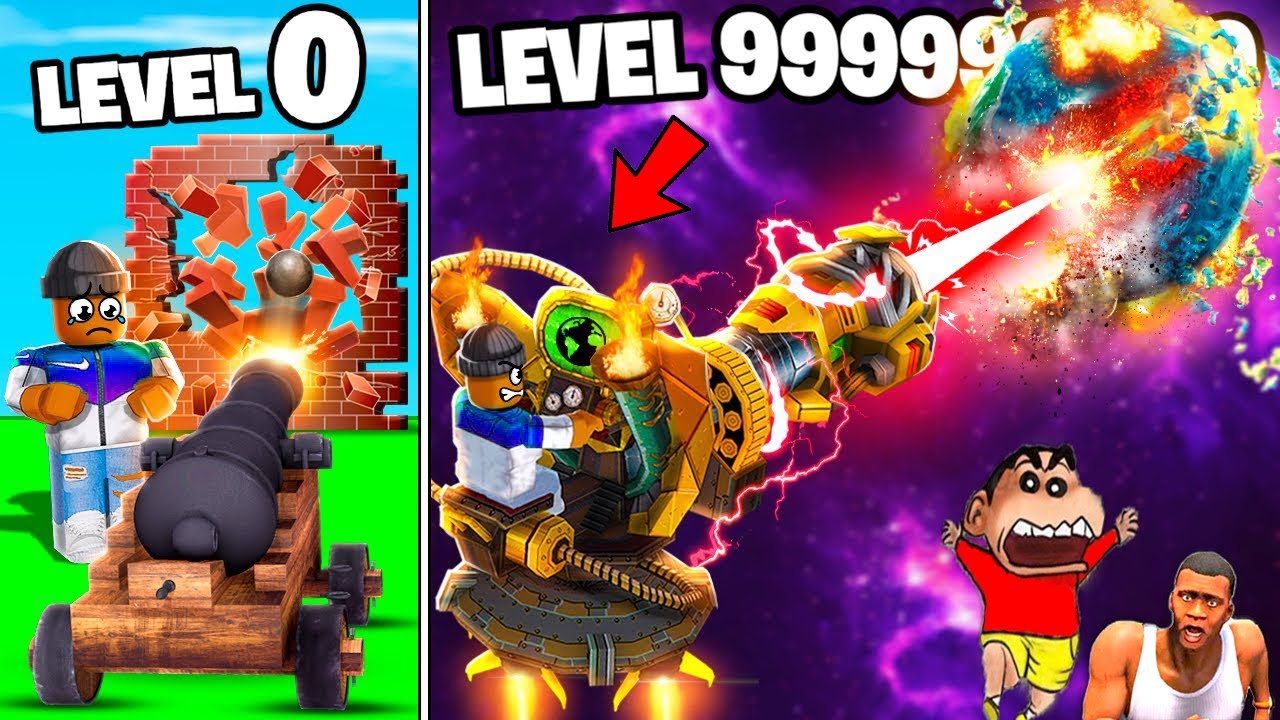 SHINCHAN lvl 999 CANNON in CANNON SIMULATOR ROBLOX with CHOP and AMAAN-T - YouTube