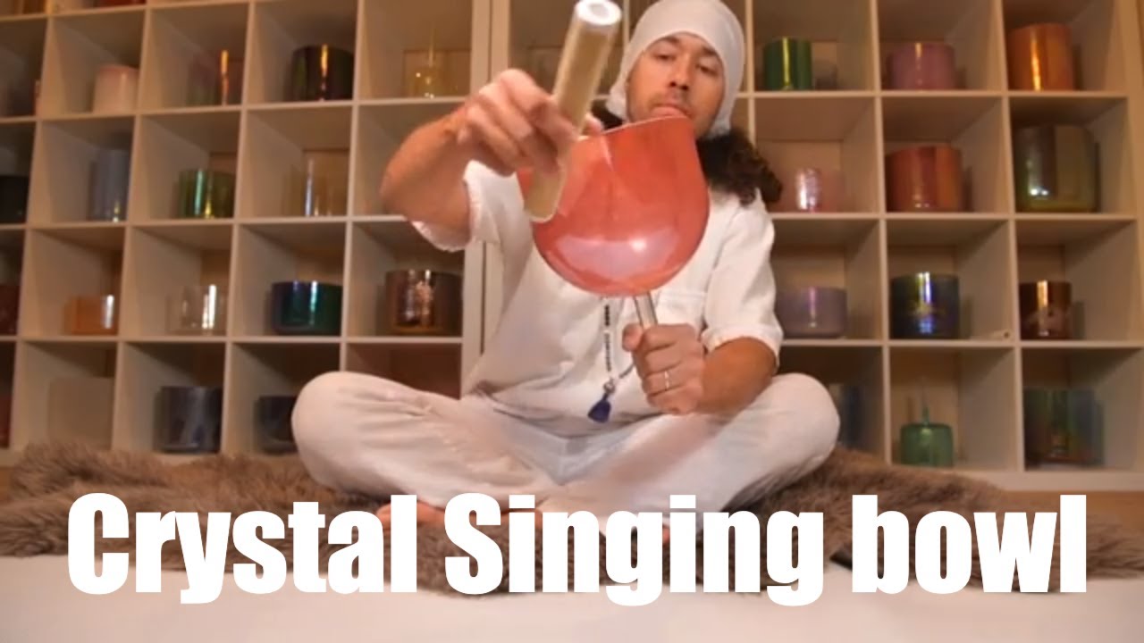 Crystal Singing Bowl | Rose Quartz White Light Aura Gold - YouTube
