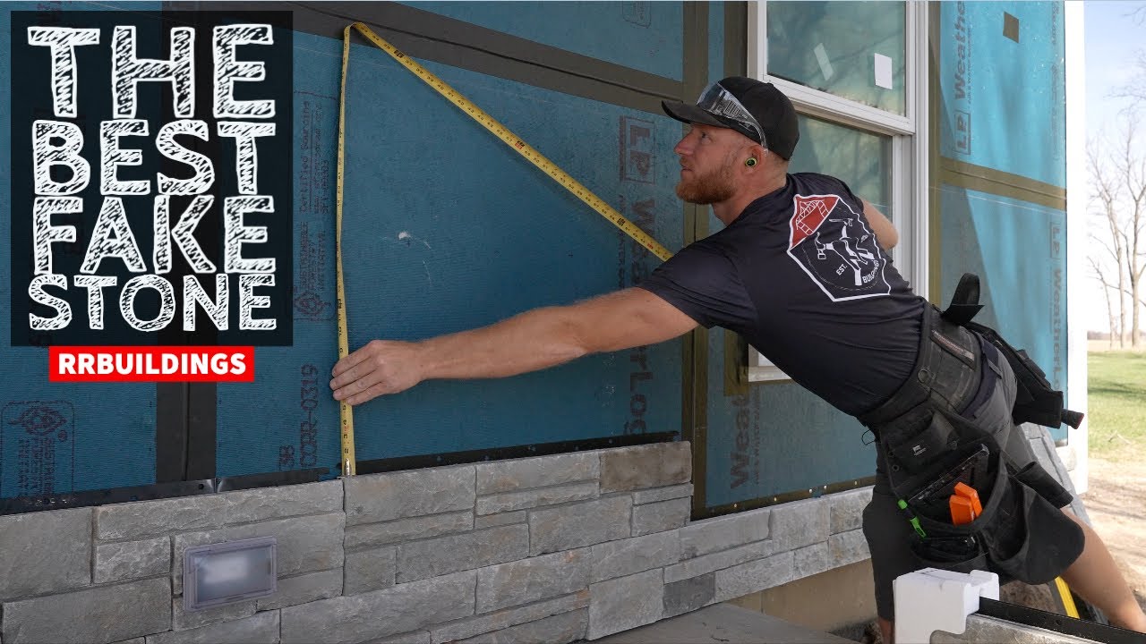 Installing The BEST Looking Fake Stone on the BEST House - YouTube