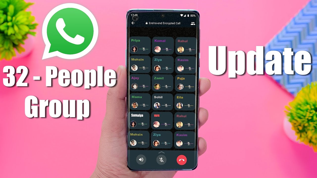 WhatsApp now supports 32 people in a group voice call - YouTube