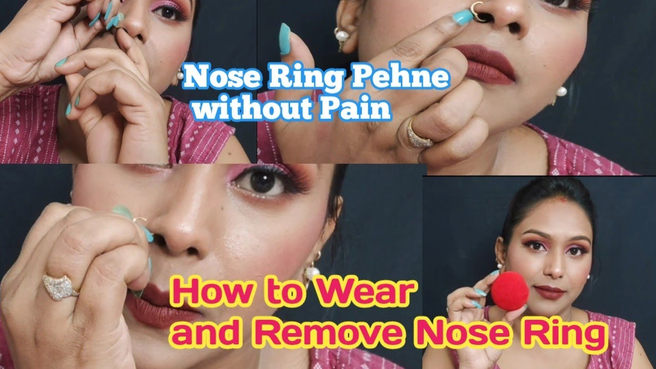 Nose pin 👃|How to remove nose pin easily|How to wear Screw Type Nose ...