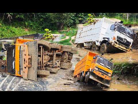 BIKIN MASALAH Truk ENGKEL Hilang Kendali Truk Fuso 220Ps TERGULING Truck Hino 500 OFROAD Rc Handmade