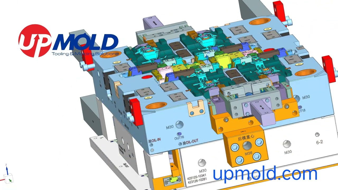 Automotive car handle brackets mold design by Upmold - YouTube