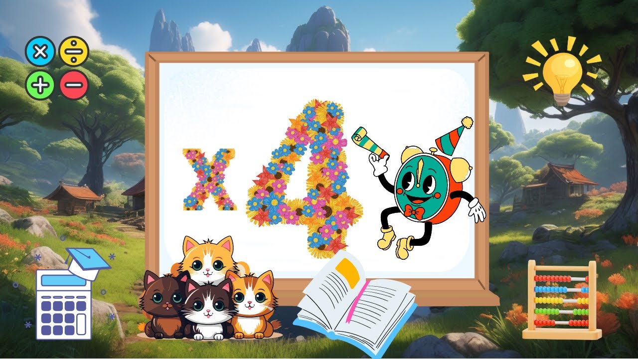 4 TIMES TABLE SONG | MULTIPLY BY 4 | SCHOOL SONGS | MULTIPLICATION ...