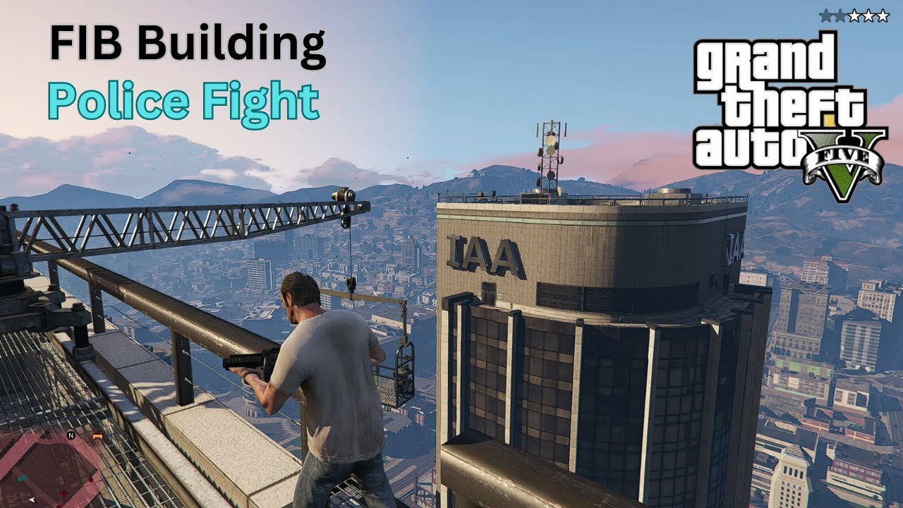 GTA 5 Game / FIB Building shotout With Police gta 5 / Helicopter fight ...