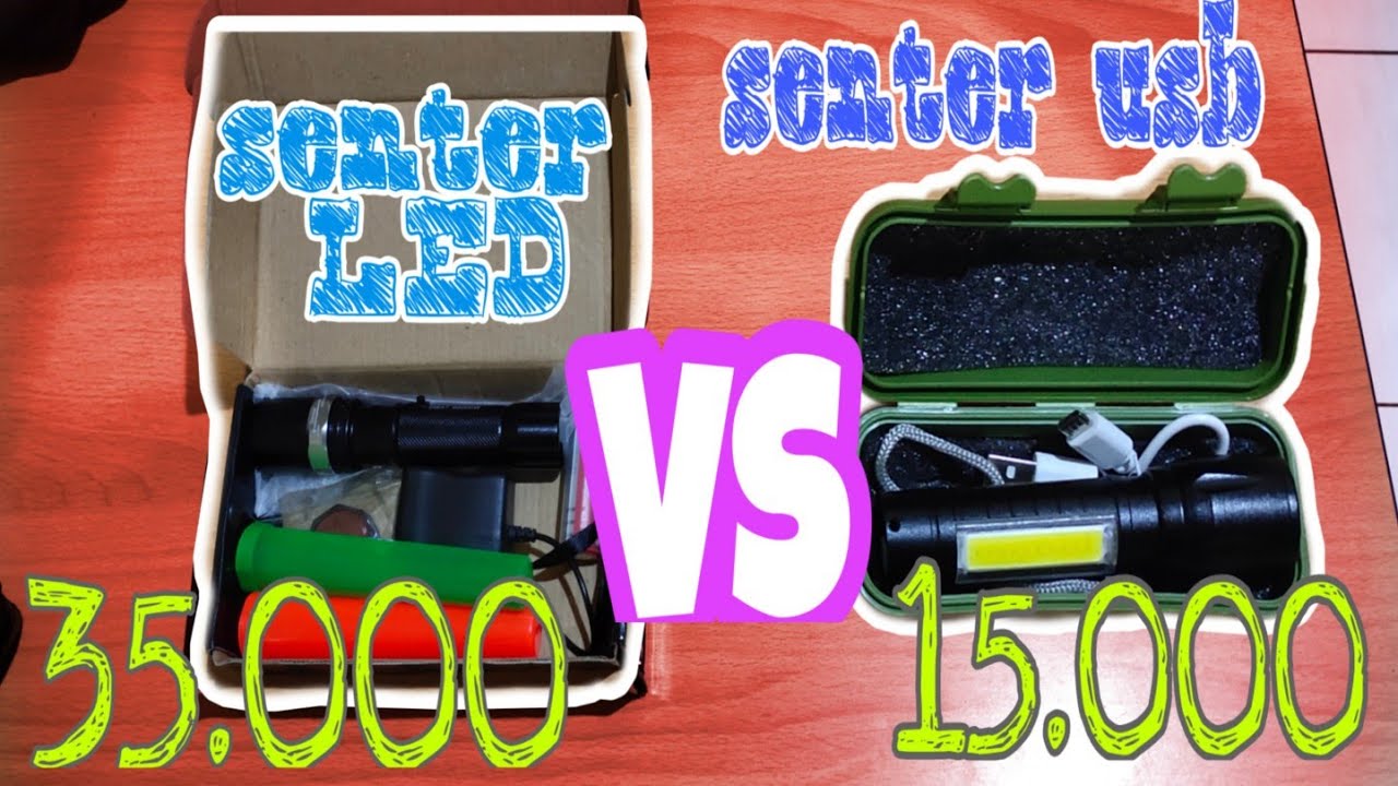 REVIEW LAMPU SENTER LED MURAH - YouTube