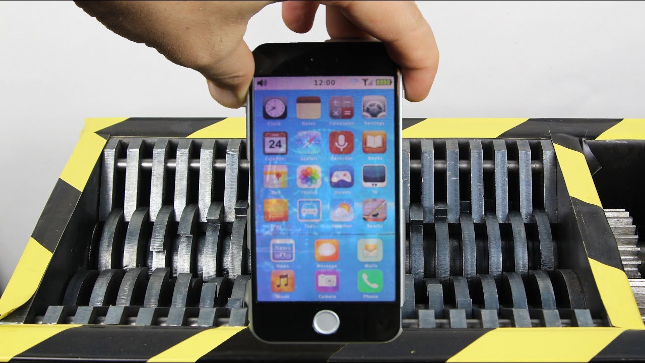 Experiment Shredding iphone Toy | The Crusher - YouTube