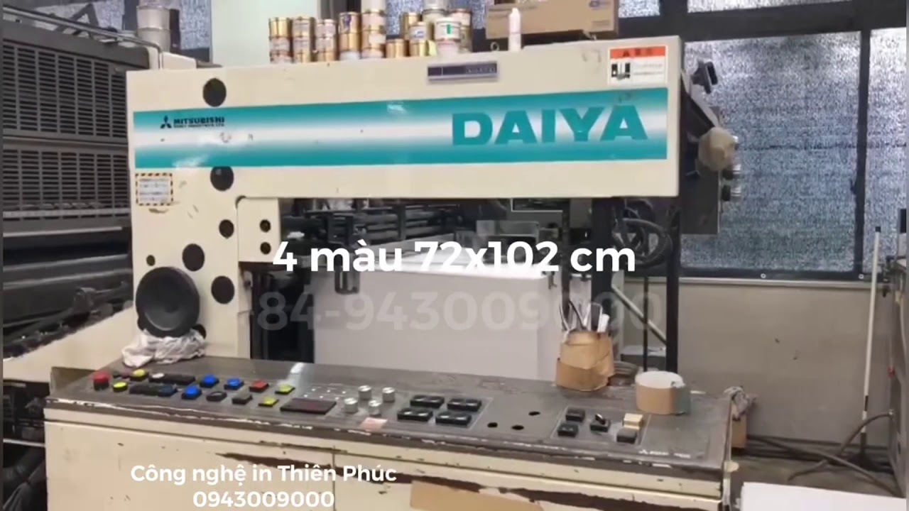 Máy in offset 4 màu Mitsubishi Daiya 3H4 - YouTube