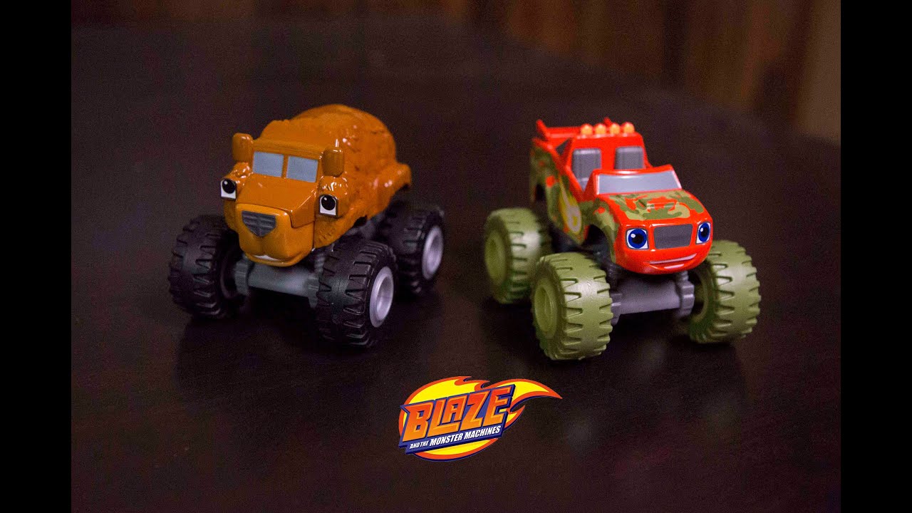 New Blaze Toys!!! Grizzly Bear Truck, Mud Racin' Blaze, & Camouflage ...