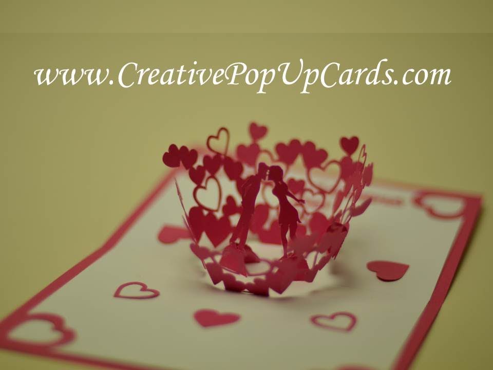 Valentine's day Kissing Couple Pop Up Card Updated - YouTube