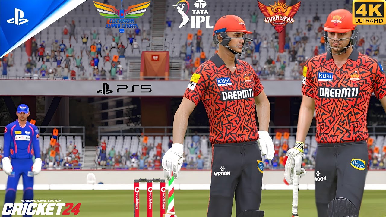 Cricket 24 (PS5) Gameplay : IPL 2024 Sunrisers Hyderabad VS Lucknow ...