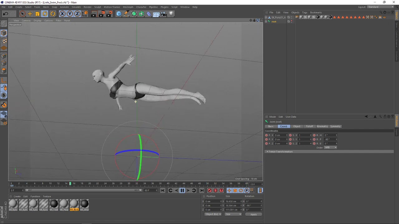 creating a swimming animation - YouTube