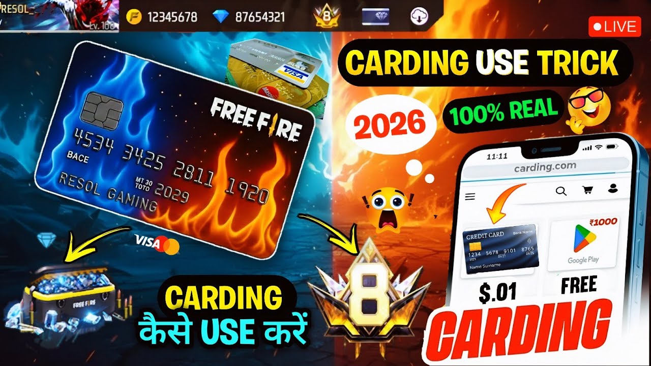 HOW TO DO FREE FIRE CARDING 2026🤯 | FREE FIRE CARDING KAISE KARE | FREE ...