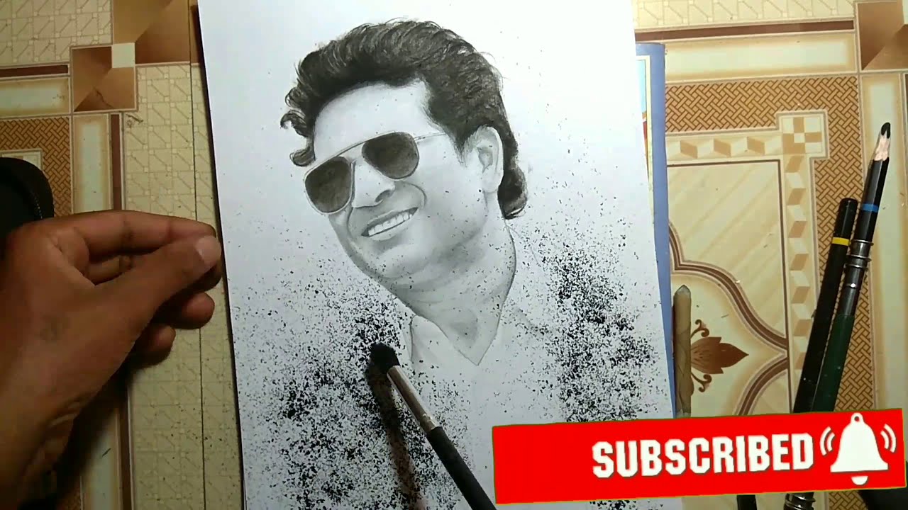 How to Draw Sachin Tendulkar Sketch | Master Blaster Sachin Tendulkar ...