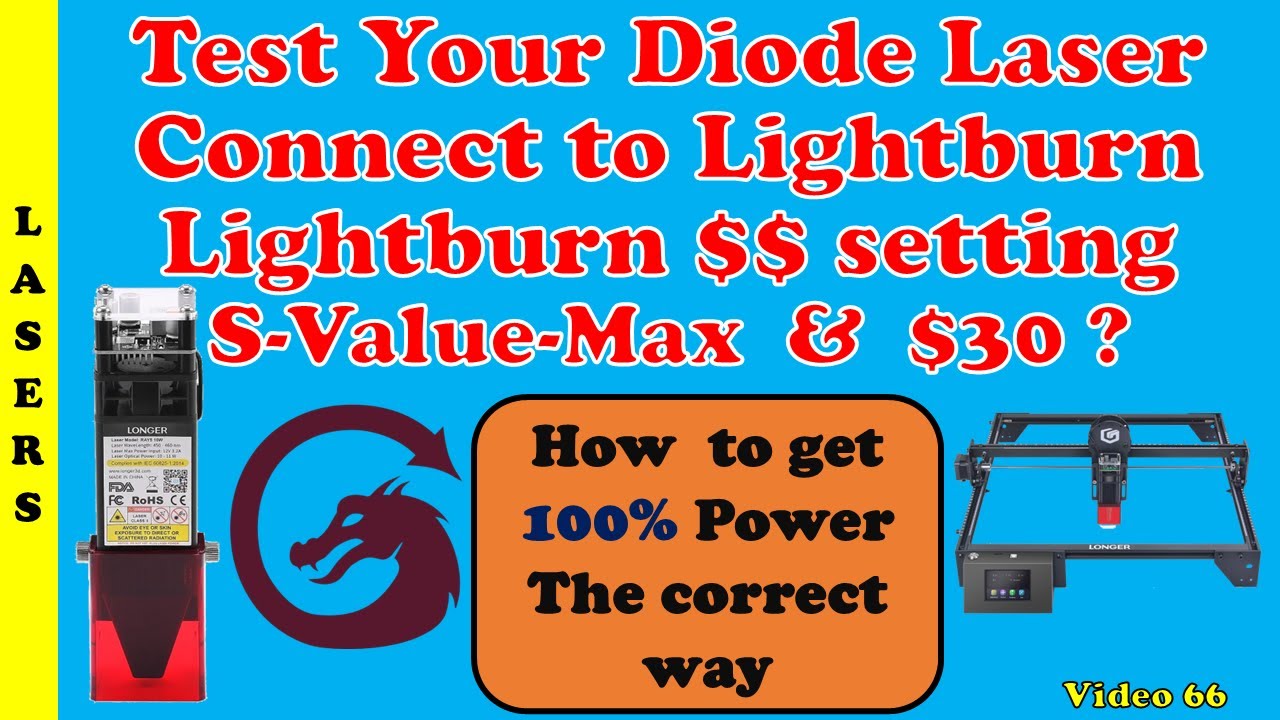 Getting diode laser working. Connect to Lightburn. $$ settings ...
